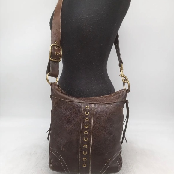 Coach | Bags | Coach Chelsea Dark Brown Pebble Leather Crossbody ...